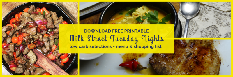 Milk Street Tuesday Nights Keto Selections Menu Plan & Shopping List