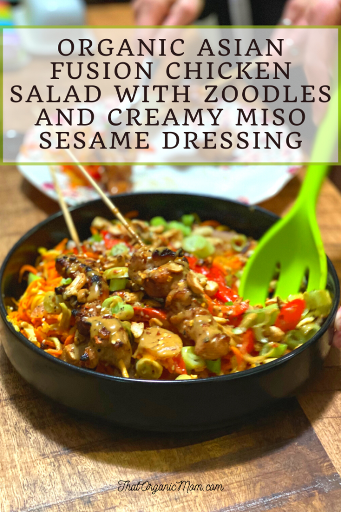 Organic Asian Fusion Chicken with Zoodles and Sunflower Miso Dressing