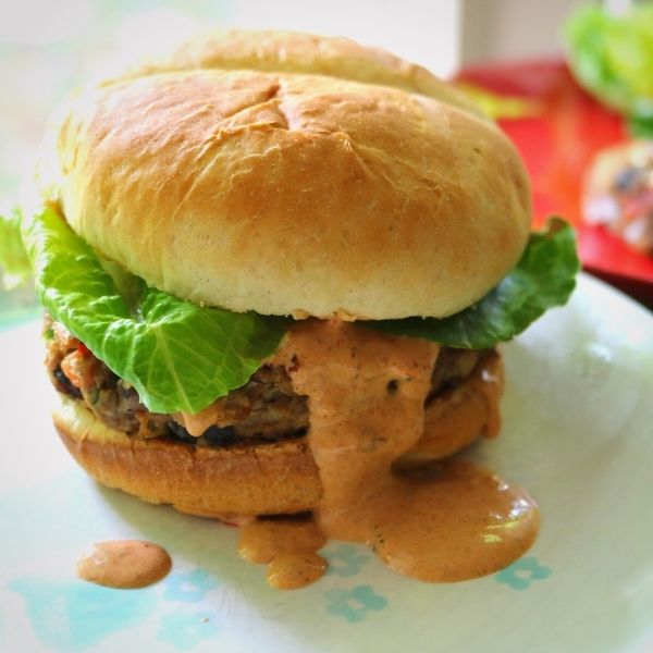 Cajun Black Bean and Chicken Fiesta Patties with Chipotle Mayo